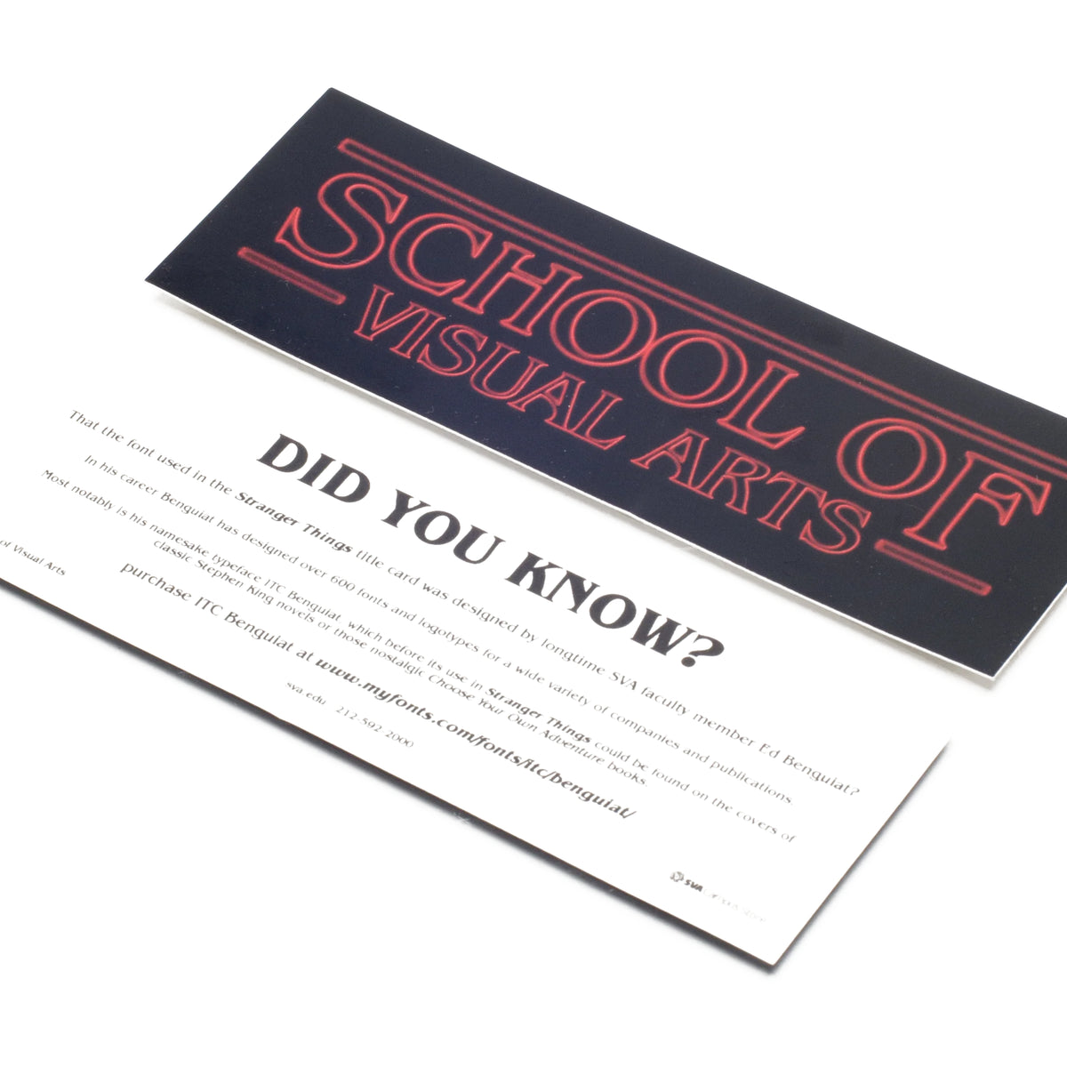 Benguiat "Stranger Things" SVA Sticker – SVA Campus Store